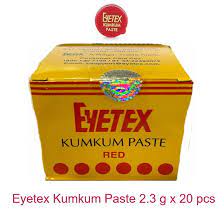 Eyetex Kumkum Paste 2.3gms Red - 1 box (20pcs) - NAACHAAS